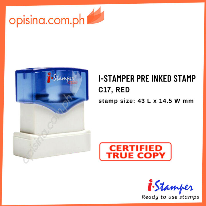 I-STAMPER C17 CERTIFIED TRUE COPY (RED) | Lazada PH