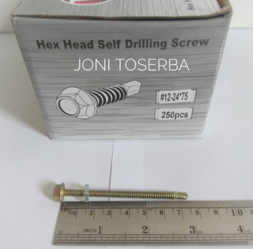 Skrup Drilling Sekrup Hex Head Self Drilling 12 x 75 250 pcs | Lazada ...