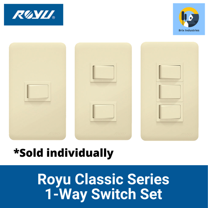 Royu Classic Series 1 Way Switch Set 1, 2 or 3 Gang WH501 WH503 WH505 ...