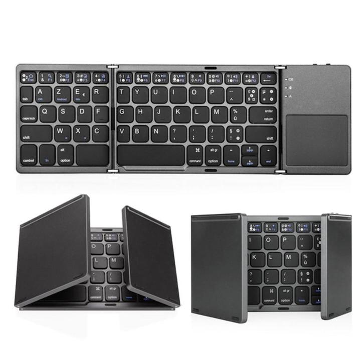 Portable Mini Folding Bluetooth Keyboard Foldable Wireless Keypad With Touchpad For Windows For