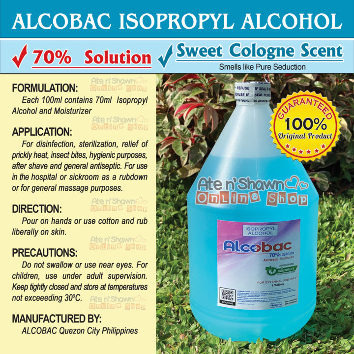 Alcobac 70% Isopropyl Alcohol 1gallon - Sweet Cologne Scent | Lazada PH