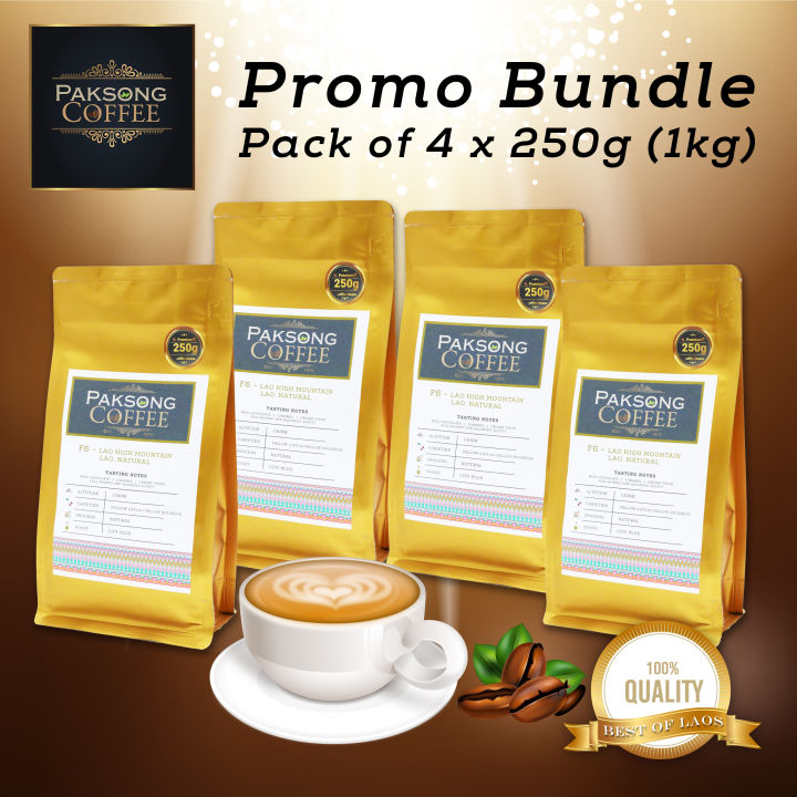 Paksong Coffee F6 - Lao High Mountain (Natural Processed). PROMO PACK 4 ...
