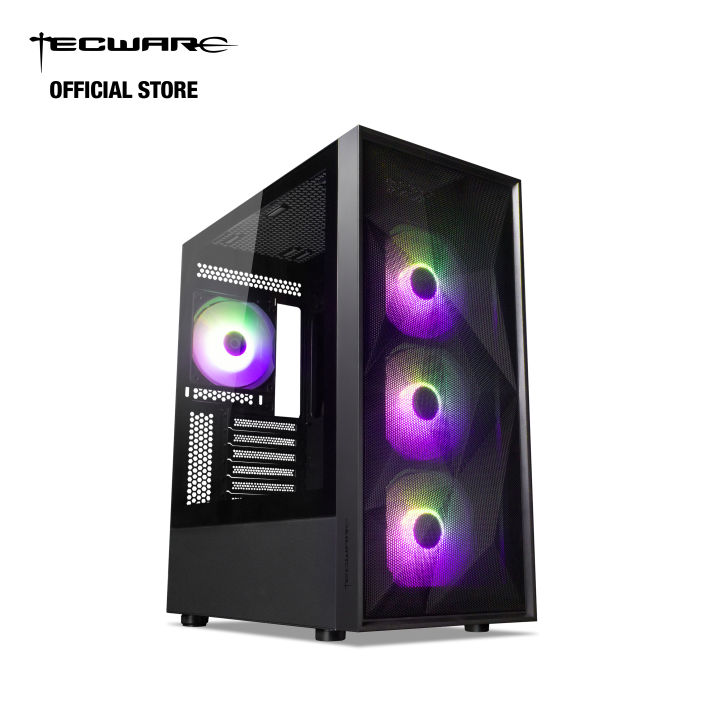 Tecware Forge S Omni TG ARGB - Black / White | Lazada