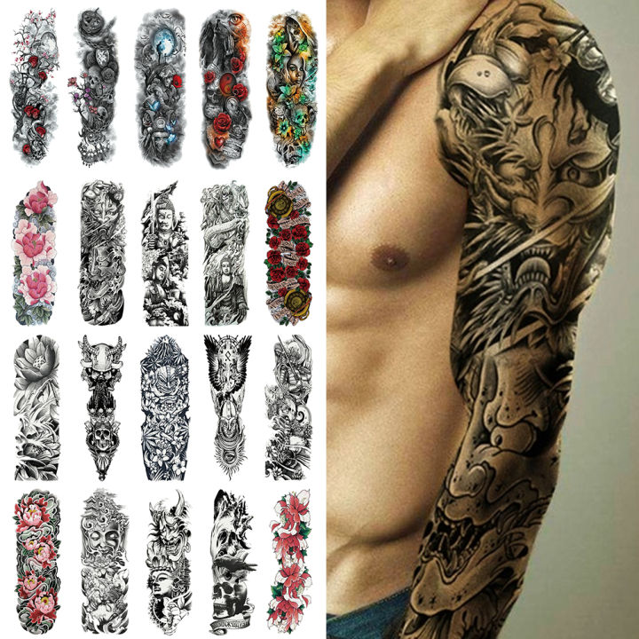 40 Style Waterproof Unisex Temporary Tattoo Sticker Large Full Arm Body ...