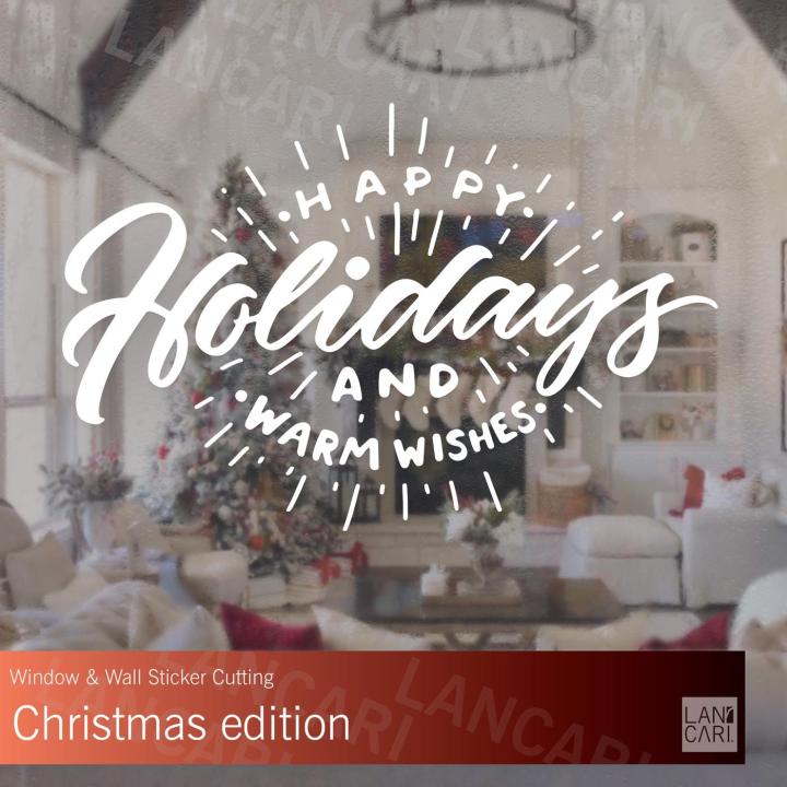 Stiker Happy Holiday Holidays Decal Wall Window Kaca dinding | Lazada ...
