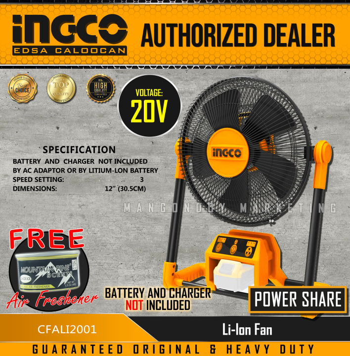 Ingco Li-ion Cordless Fan 20V (CFALI2001) | Lazada PH