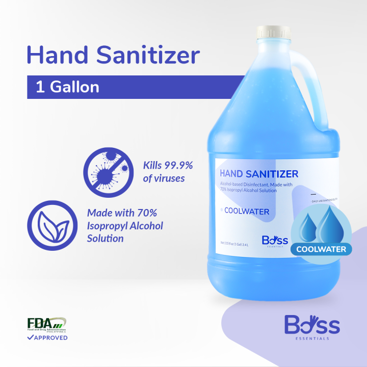 Boss Essentials Hand Sanitizer Coolwater Scent 1 Gallon (Blue) | Lazada PH