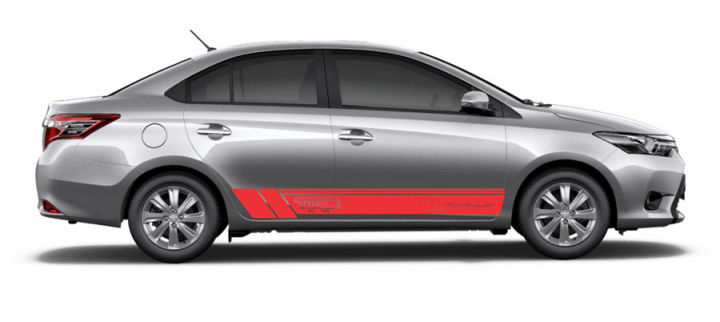 Toyota Vios TRD Linear Decals Red Color cut out vinyl sticker | Lazada PH