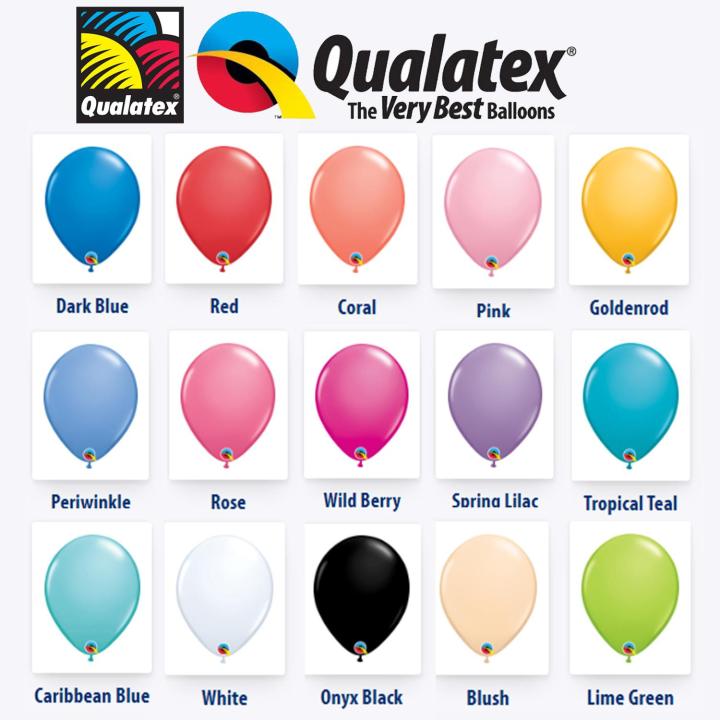 Qualatex Balloons 11 Inches Standard Round Pack of 10 For Parties ...