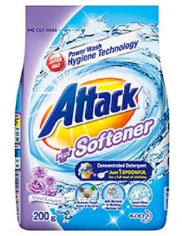 Attack Powder Detergent Plus Softener -Floral Romance 200g | Lazada