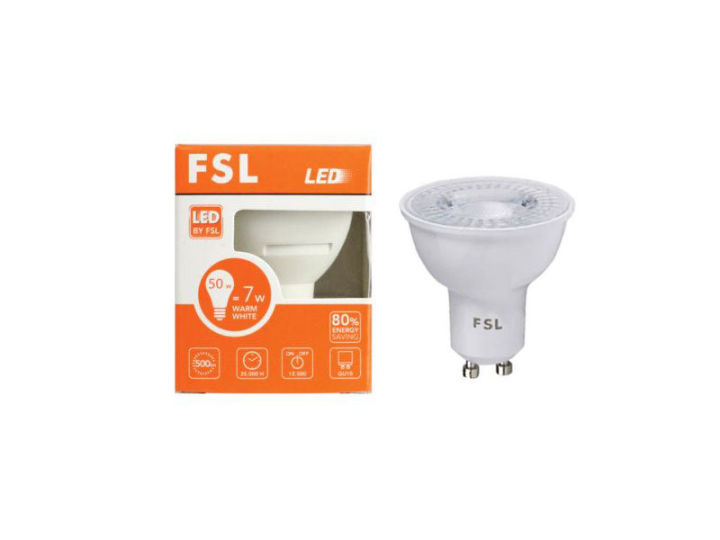 FSL LED 7W GU10 BULB - DIMMABLE 4000K 3000K | Lazada