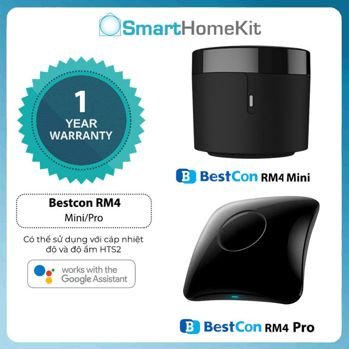 Broadlink RM4 mini/ RM4 PRO dùng được cáp nhiệt ẩm, điều khiển điều hòa ...