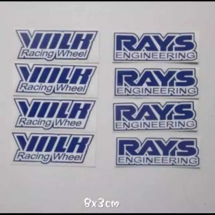 Stiker velg mobil Volk Racing Wheels Rays Engineering Cutting Sticker ...