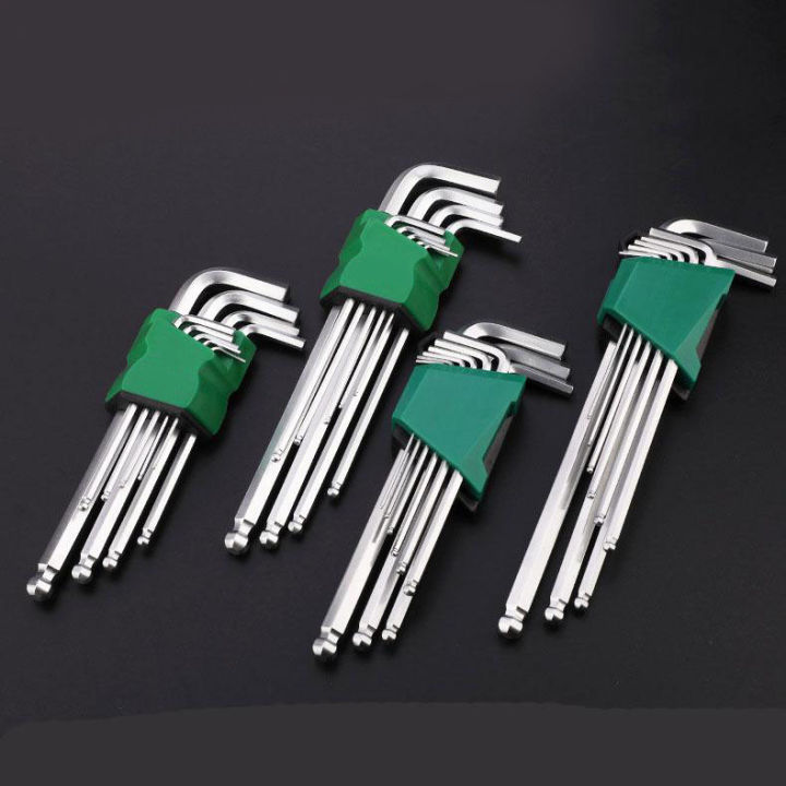 ( green 9pcs Hex Allen Key ) Metric Wrench Kit Ball Point End Set TOP ...