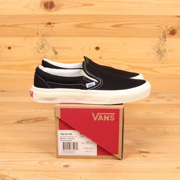 SEPATU VANS_SLIP ON OG BLACK WHITE | Lazada Indonesia