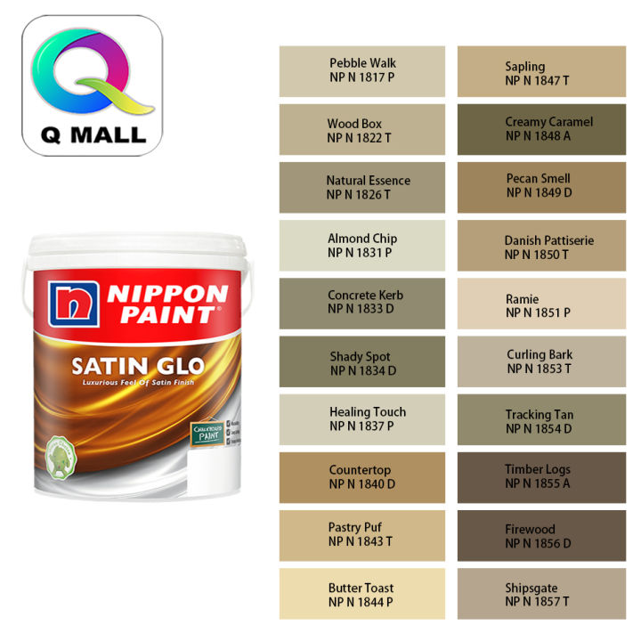 (1817-1857) 1L Nippon Paint Interior Satin Glo Delightful Greens & Blue ...