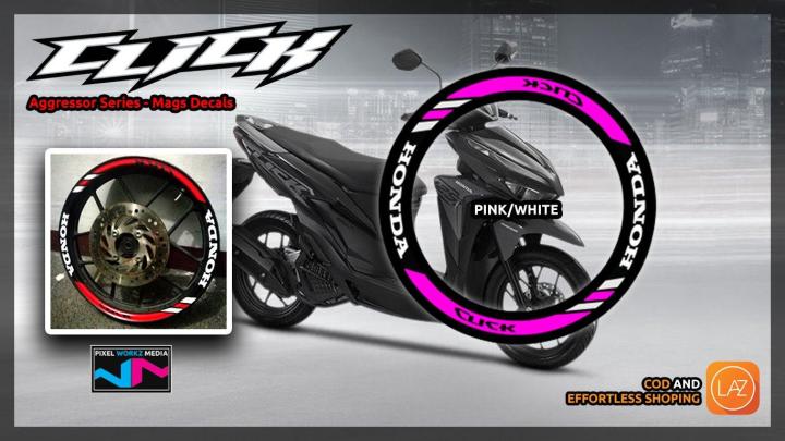 Honda Click Mags Decals - Aggressor Series - PINK | Lazada PH