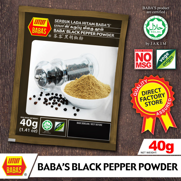 BABA'S BLACK PEPPER POWDER 40g | Lazada