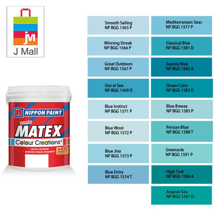 (1565-1597) 1L Nippon Paint Interior Super Matex Delightful Greens ...