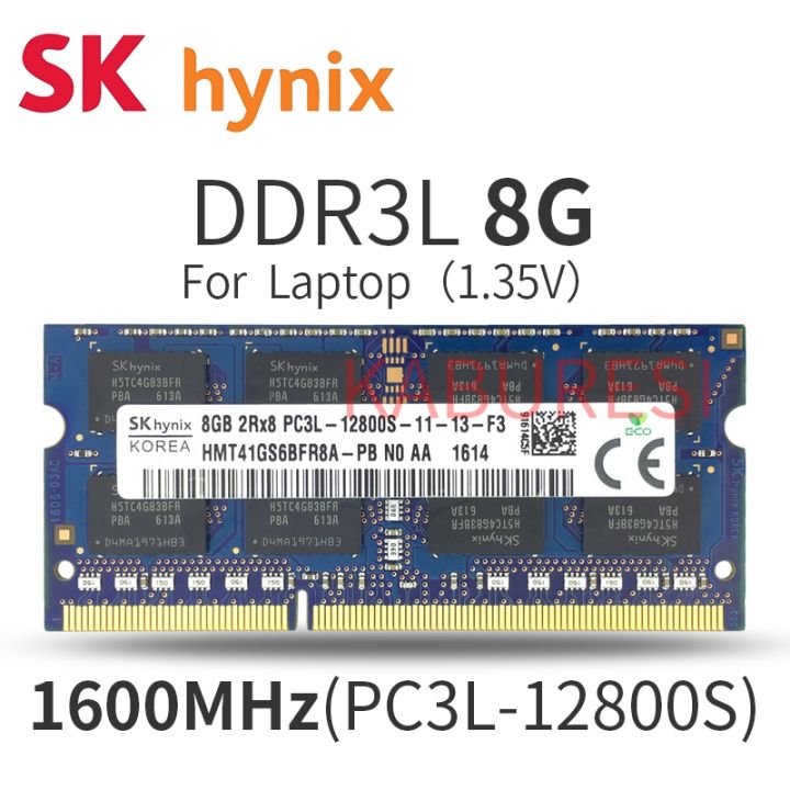 Hynix Original DDR3 8GB 1600Mhz PC3L-12800 for laptop RAM Memory 204pin 1.35v low voltage in the ...