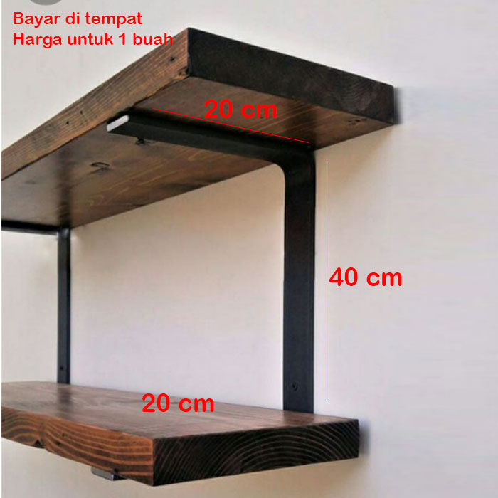 Siku besi untuk rak tempel dinding model C tingkat (harga untuk 1 buah ...