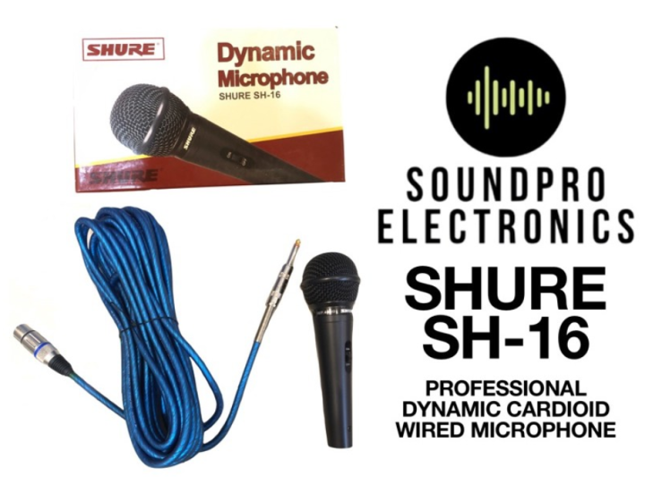 Shure SH-16 Professional Dynamic Cardioid Wired Microphone | Lazada PH