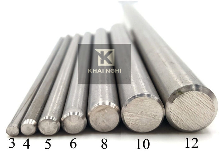Tùy chọn - Trục thép Inox tròn đặc đường kính phi 12mm dài 300 - 1000mm ...