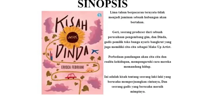 Novel Kisah Untuk Dinda - Erisca Febriani | Lazada Indonesia
