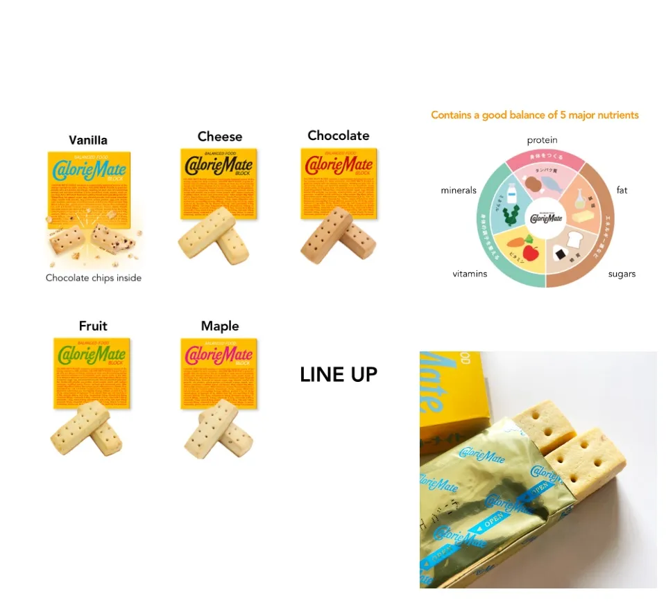 Calorie Mate Balanced Food Snack by Otsuka 5 Flavors 5 Boxes, shipped ...