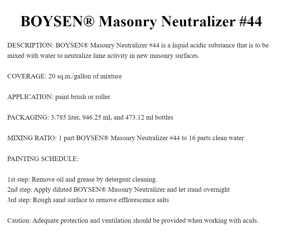 Boysen Masonry Neutralizer Cement Neutralizer - 1L | Lazada PH