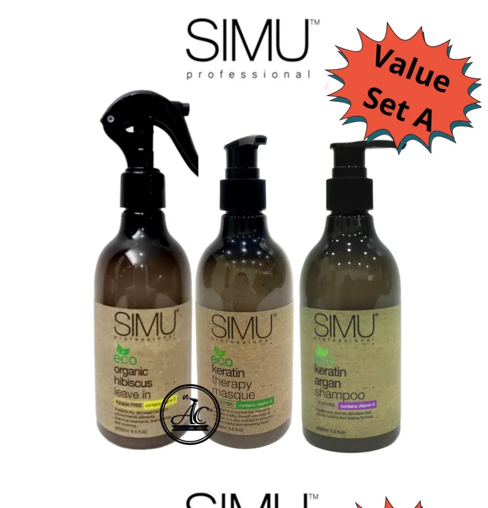 (3Pcs Value Set) Simu Professional Salon Eco SLS Free Shampoo ...
