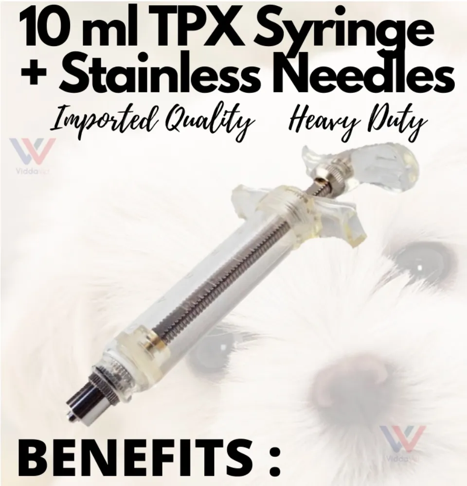 10 mL fiberglass syringe + 1 Dozen Assorted Stainless needles fiber ...