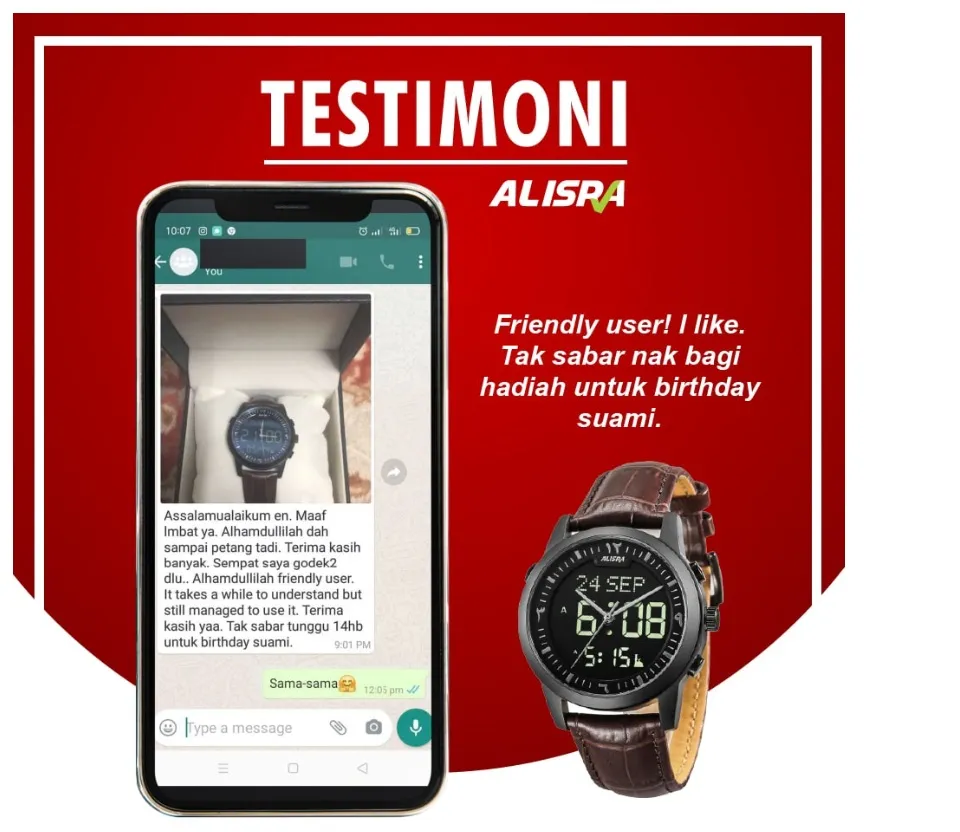 ALISRA WATCHES Jam Tawaf Azan Kiblat 2.0 ⌚🕋 Jarum pusingan tawaf Kompas ...