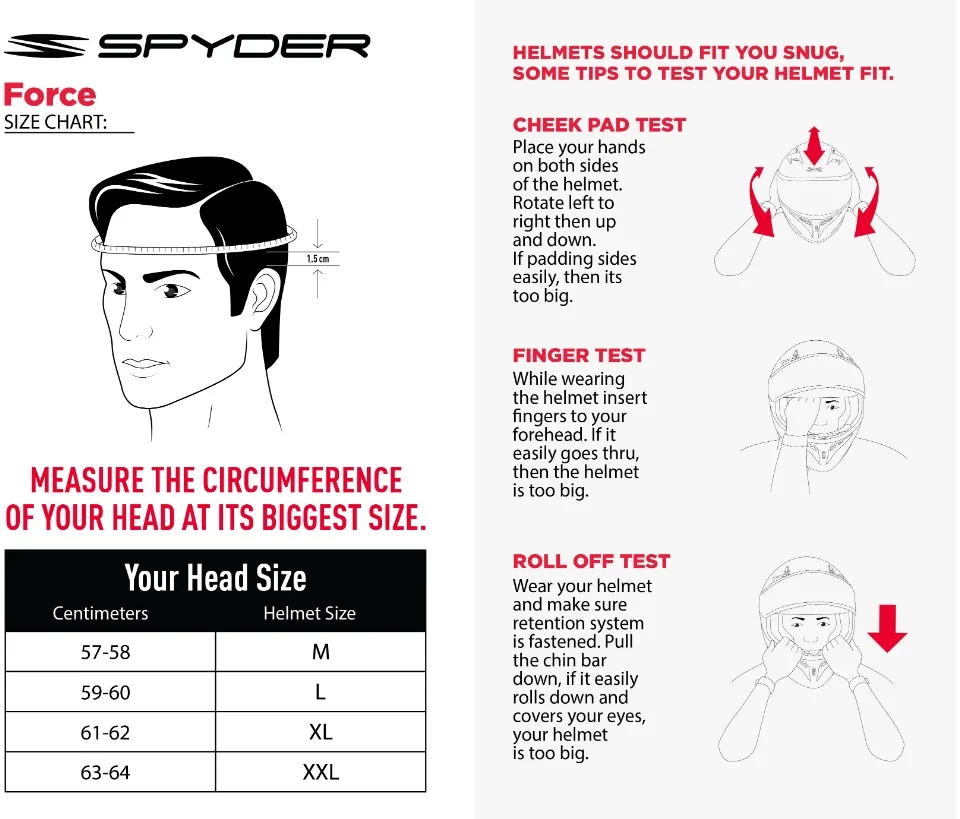 Spyder Force+ GD S5 - NERO Modular Dual Visor Helmet (FREE Clear Visor ...