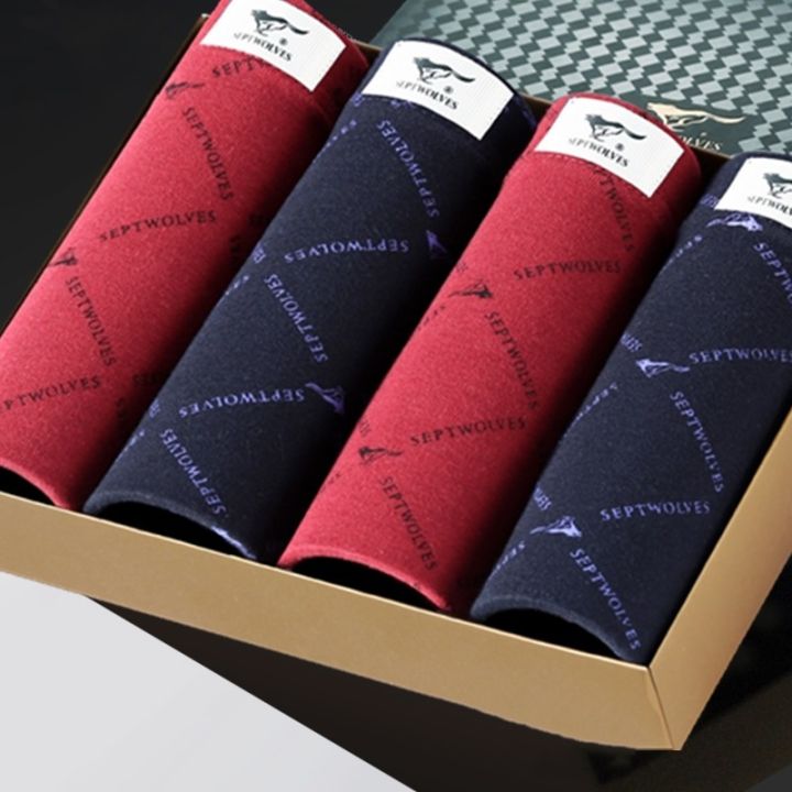 Septwolves กางเกงในผู้ชายกางเกงในทรงสามเหลี่ยมผ้าฝ้ายแท้สำหรับผู้ชาย ...