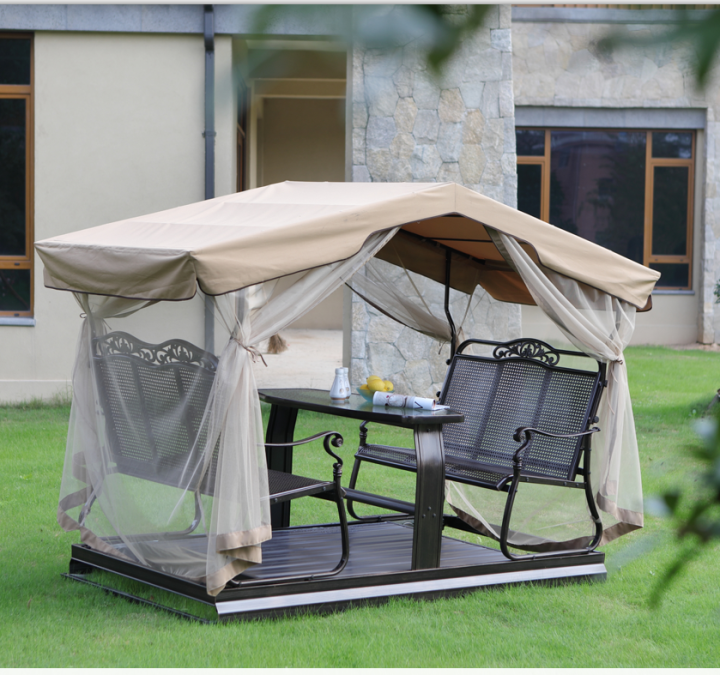 Outdoor Power Rocking Chair Courtyard Rocking Four-Person Swing Table ...