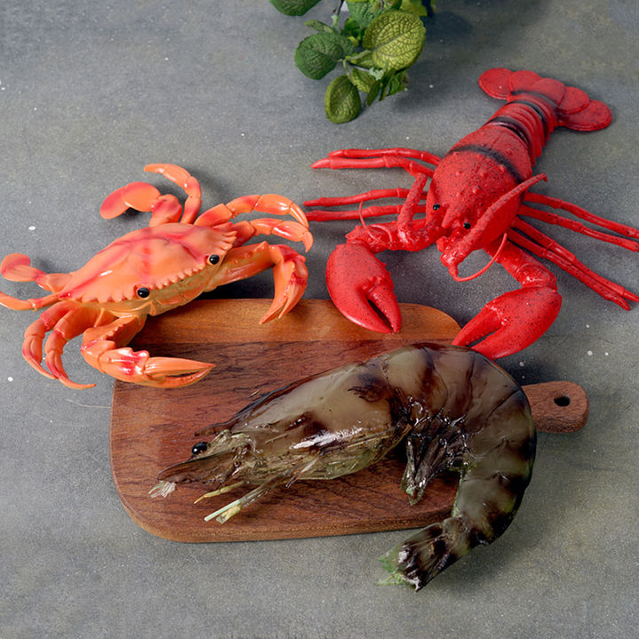 Artificial Food Fake Lobster Crab Seafood Fish Model Props Plastic Soft ...