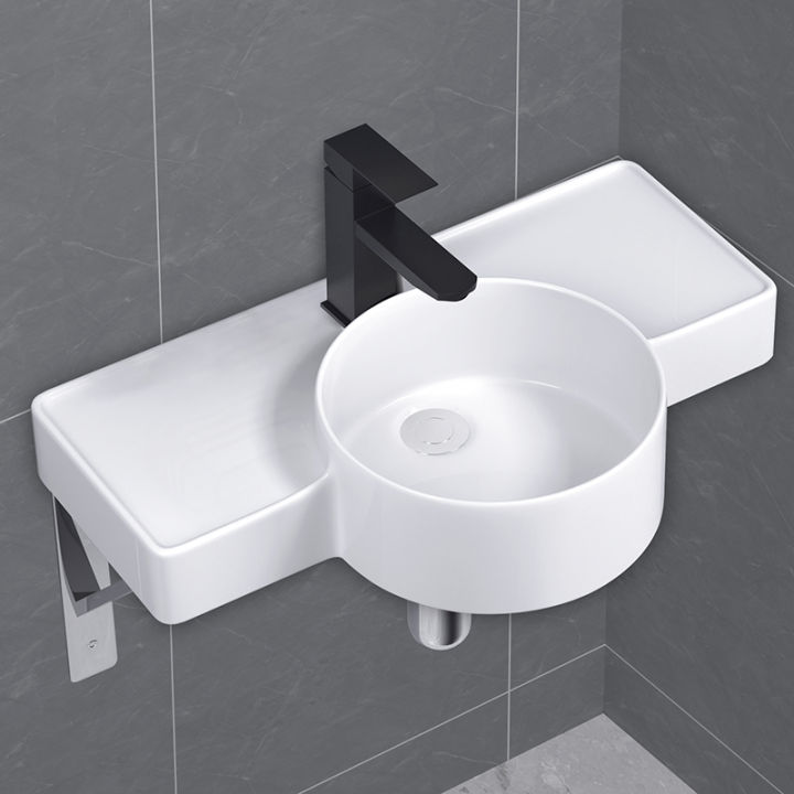 Small Apartment Narrow Wall Hanging Ceramic Basin Bathroom Balcony ...