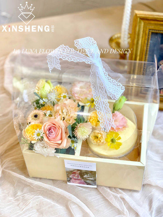 Transparent PVC Handheld Folding Flower Arrangement Box Creative DIY ...