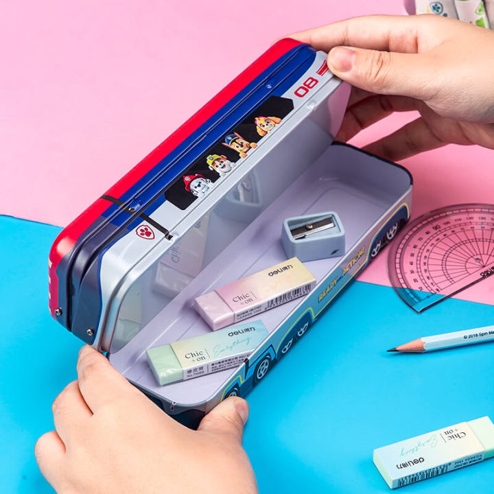 Deli Boys' School Supplies Pencil Case Iron Pencil Kindergarten to ...