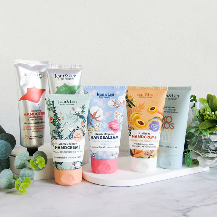 German jeanlen Rosemary Hand Cream Aloe Vera Urea Basil Coconut Milk ...