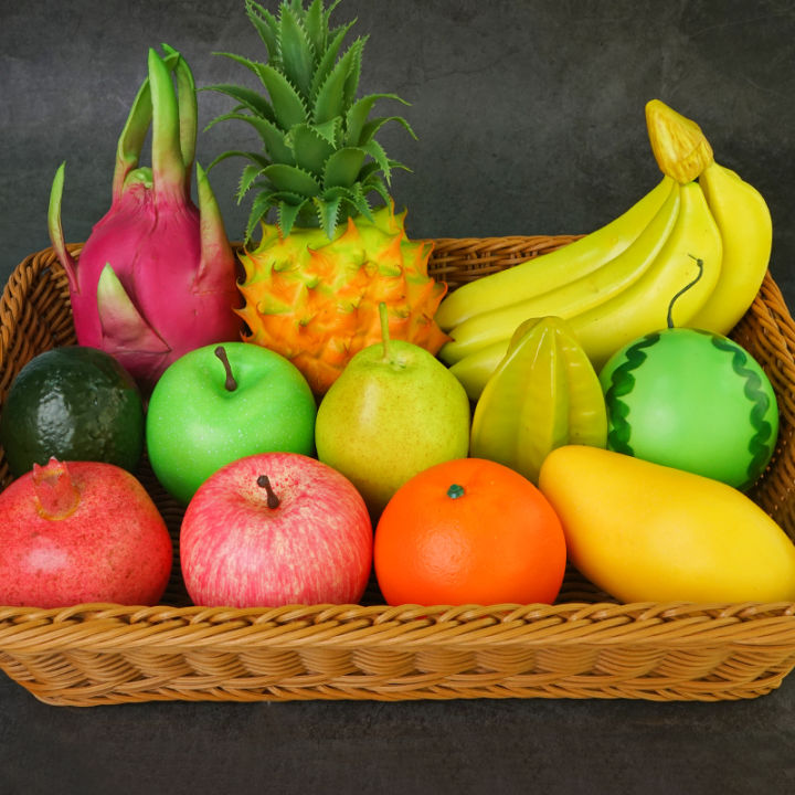 Emulational Fruits and Vegetables Set Cake Model Props Bread Ornament ...