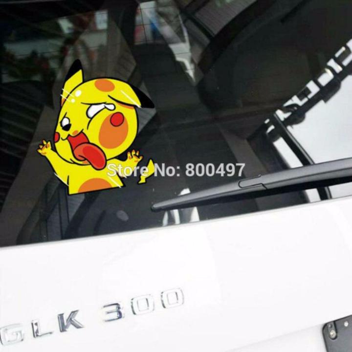 Aksesoris Mobil Stiker Pikachu Pokemon Tabrak Kaca Sticker Hit Glass ...