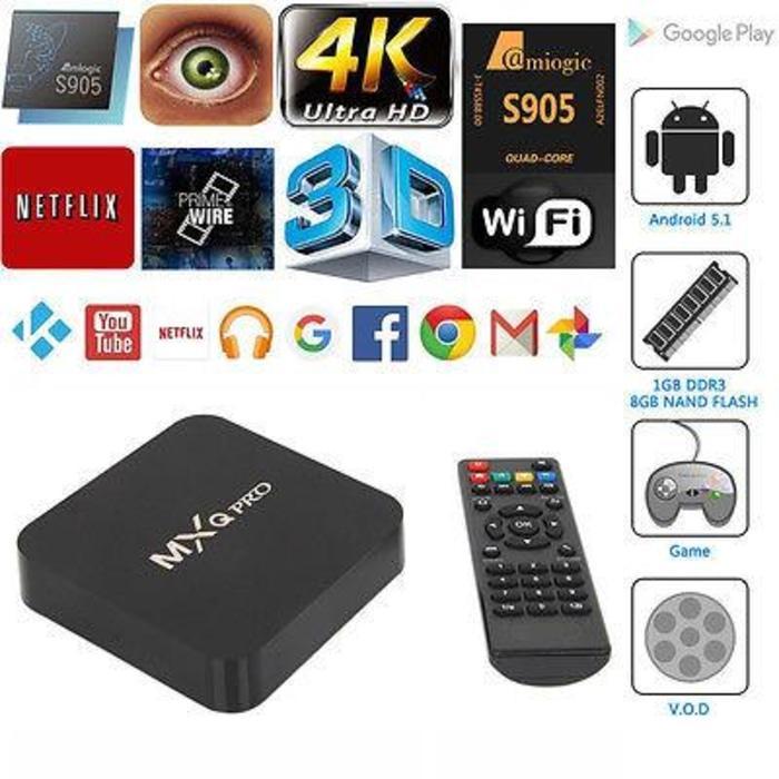 MXQ Pro Android TV Box Amlogic S905 Quad Core 4K Android 5.1 Baru ...