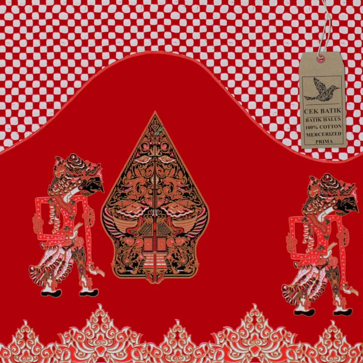kain batik - Kualitas Ekspor Motif Semi Tulis Raja Wayang (Merah ...