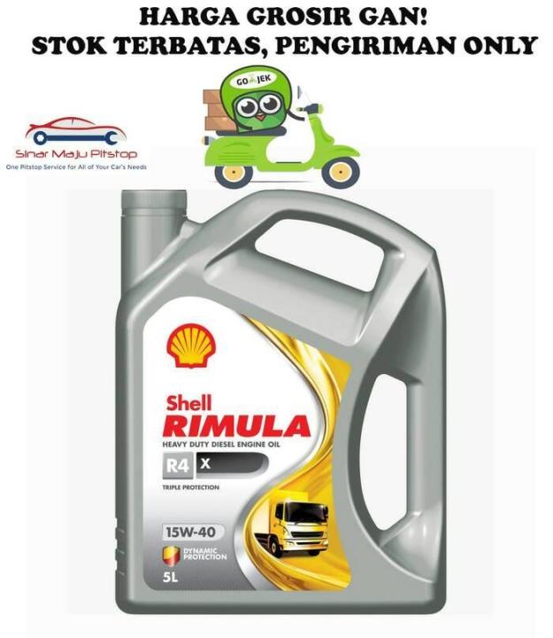 Shell Rimula R4X 15W-40 Oli Mobil Mesin Diesel 5 Liter Original - Mobil ...