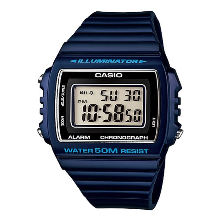 Casio Digital Jam Tangan Pria - Biru - Strap Karet - W-215H-2A | Lazada ...