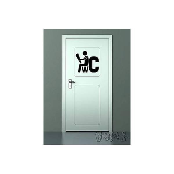 Wall Stiker WC Sambil Baca Sign Pintu Kamar Mandi Toilet Dekorasi Lucu ...