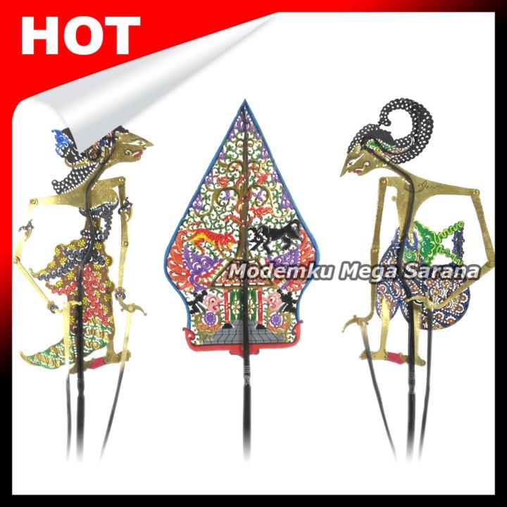 Miniatur Wayang Kulit Mini Super Halus 20 Cm Arjuna Srikandi Gunungan ...