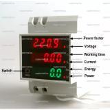 DIN RAIL PLN AC ALAT PENGUKUR TEGANGAN ARUS LISTRIK VOLTMETER AMPER ...